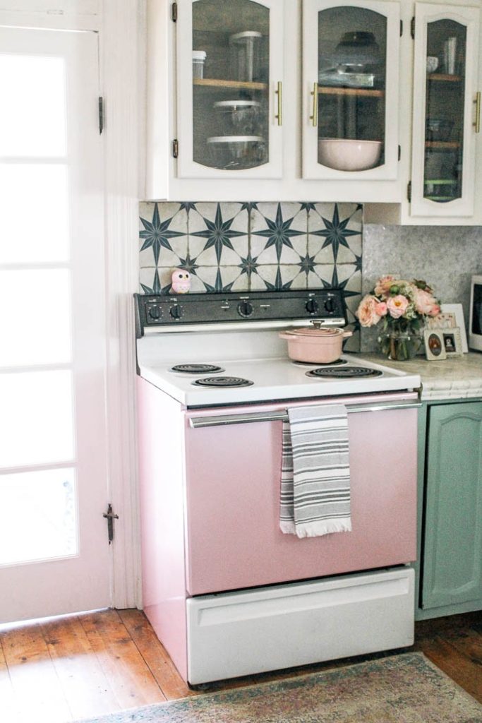 Pastel Pink Oven Makeover - at home with Ashley